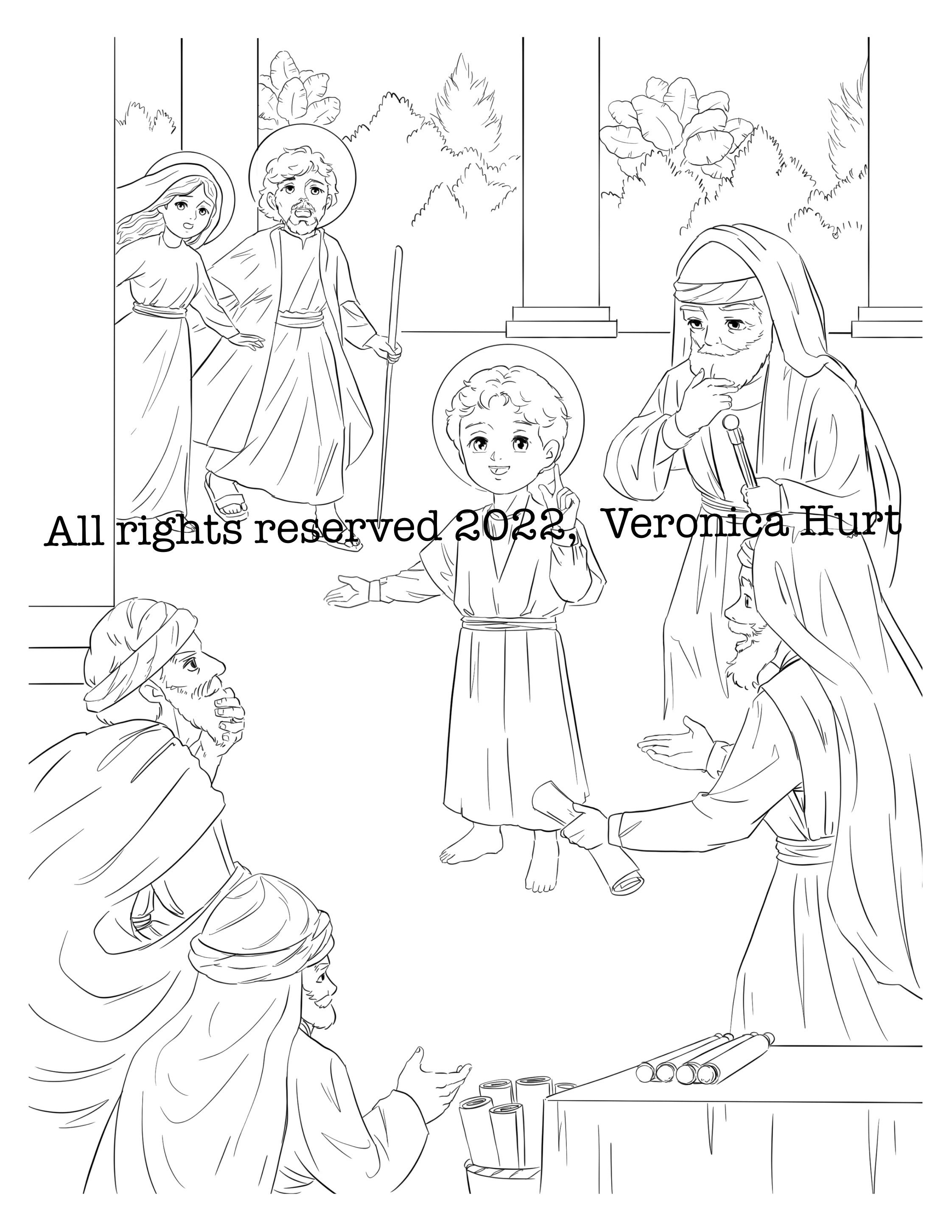 The Joyful Mysteries of the Rosary Coloring Page Value Pack for Kids ...