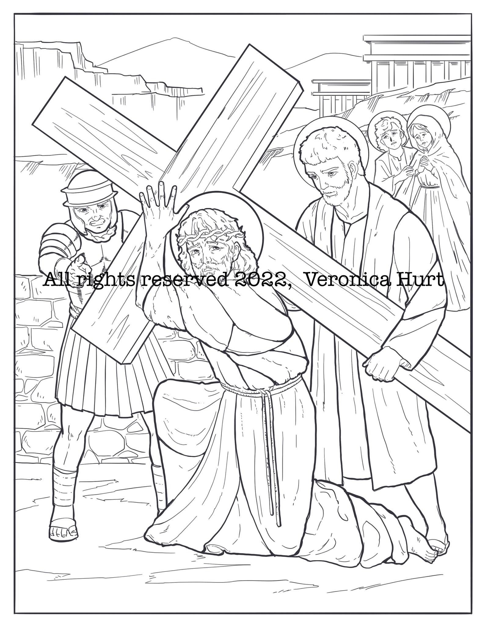 The Sorrowful Mysteries of the Rosary Coloring Page Value Pack for Kids ...