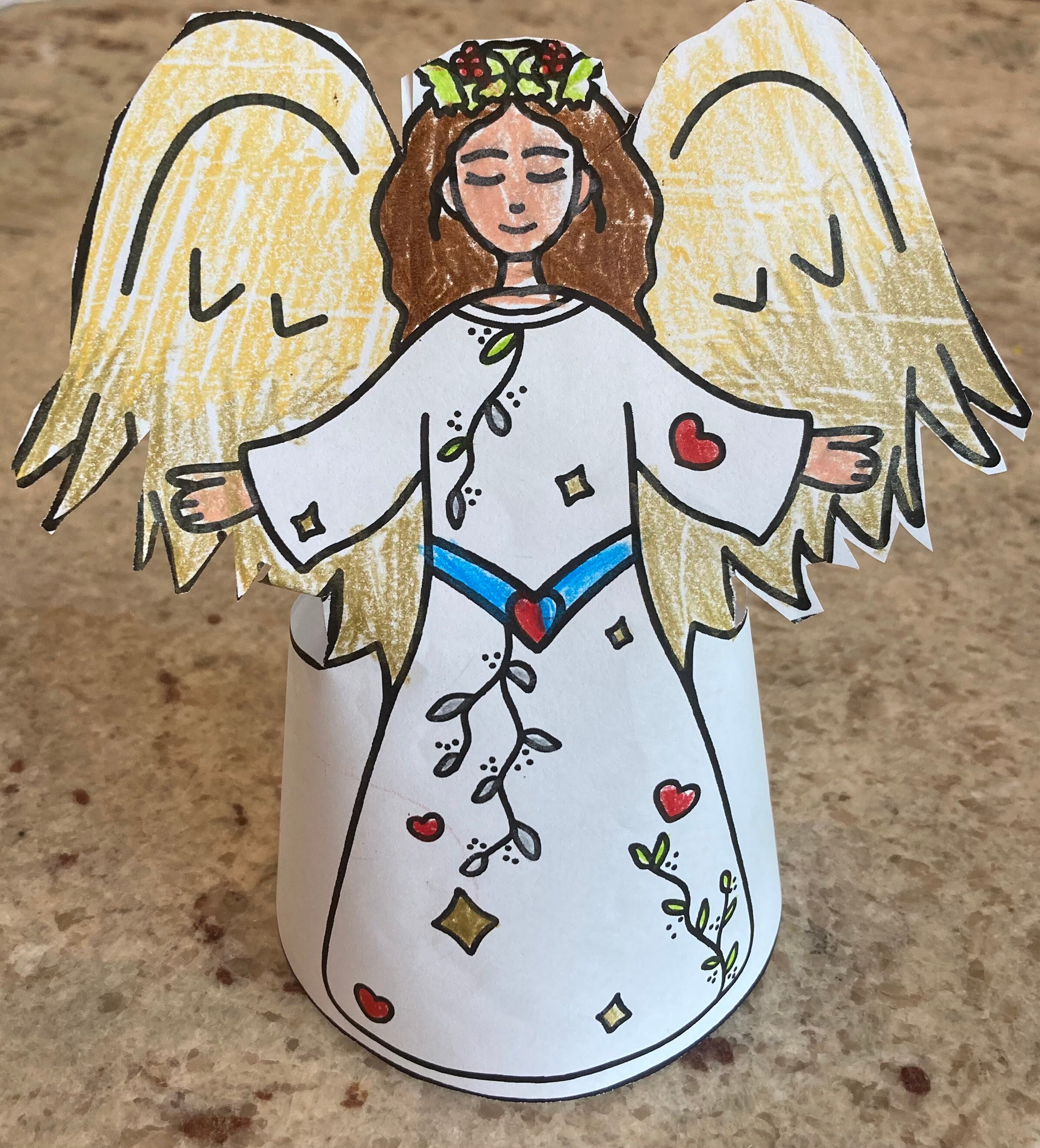 Catholic Christmas Angel Coloring Craft for Kids 6+ and Adults - Etsy