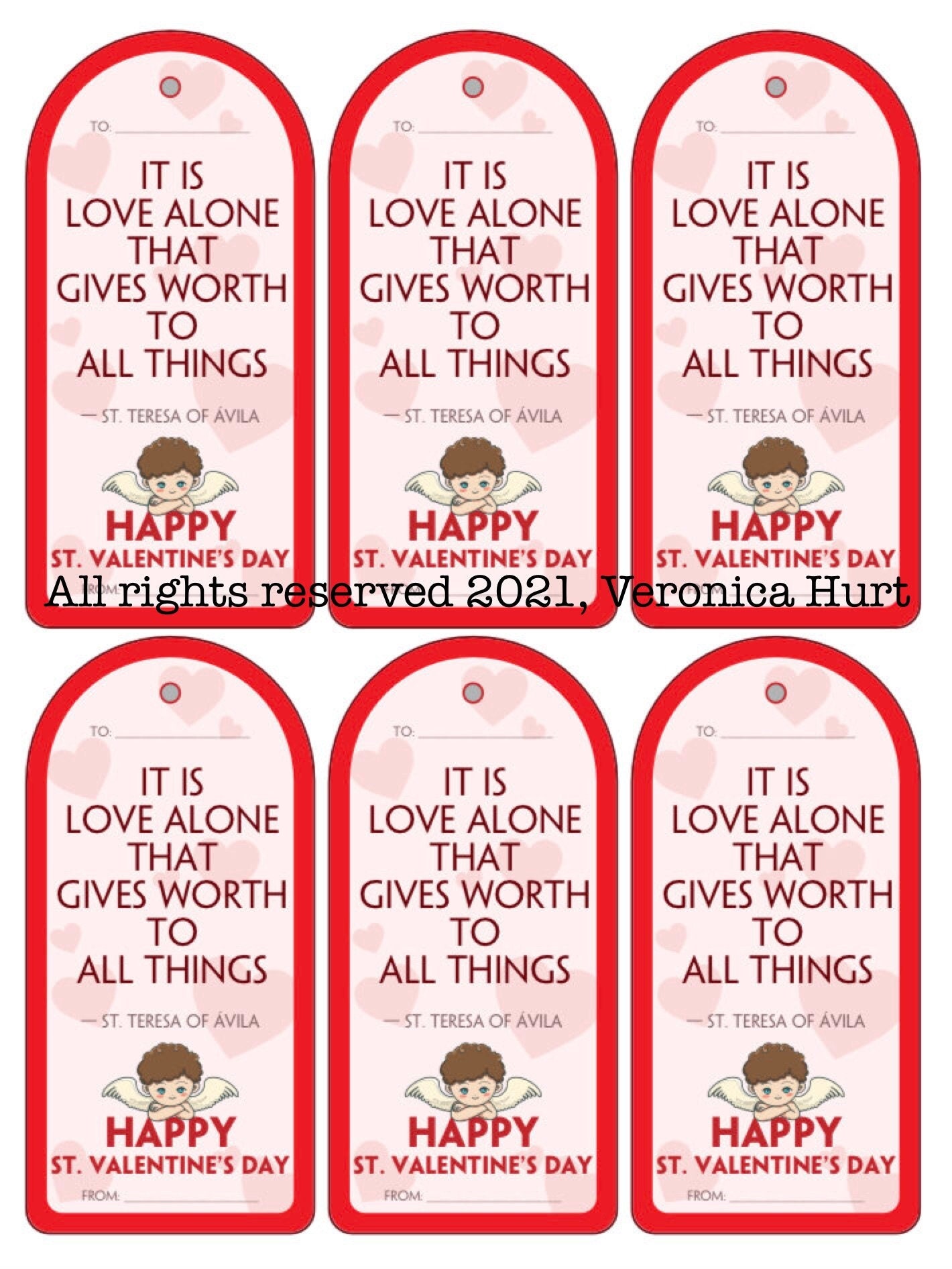 Catholic Valentine’s Day Gift Tags for Kids Classroom Valentine’s ...