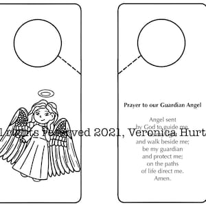 Catholic "angel of God" and "prayer to Our Guardian Angel" Door Hangers ...