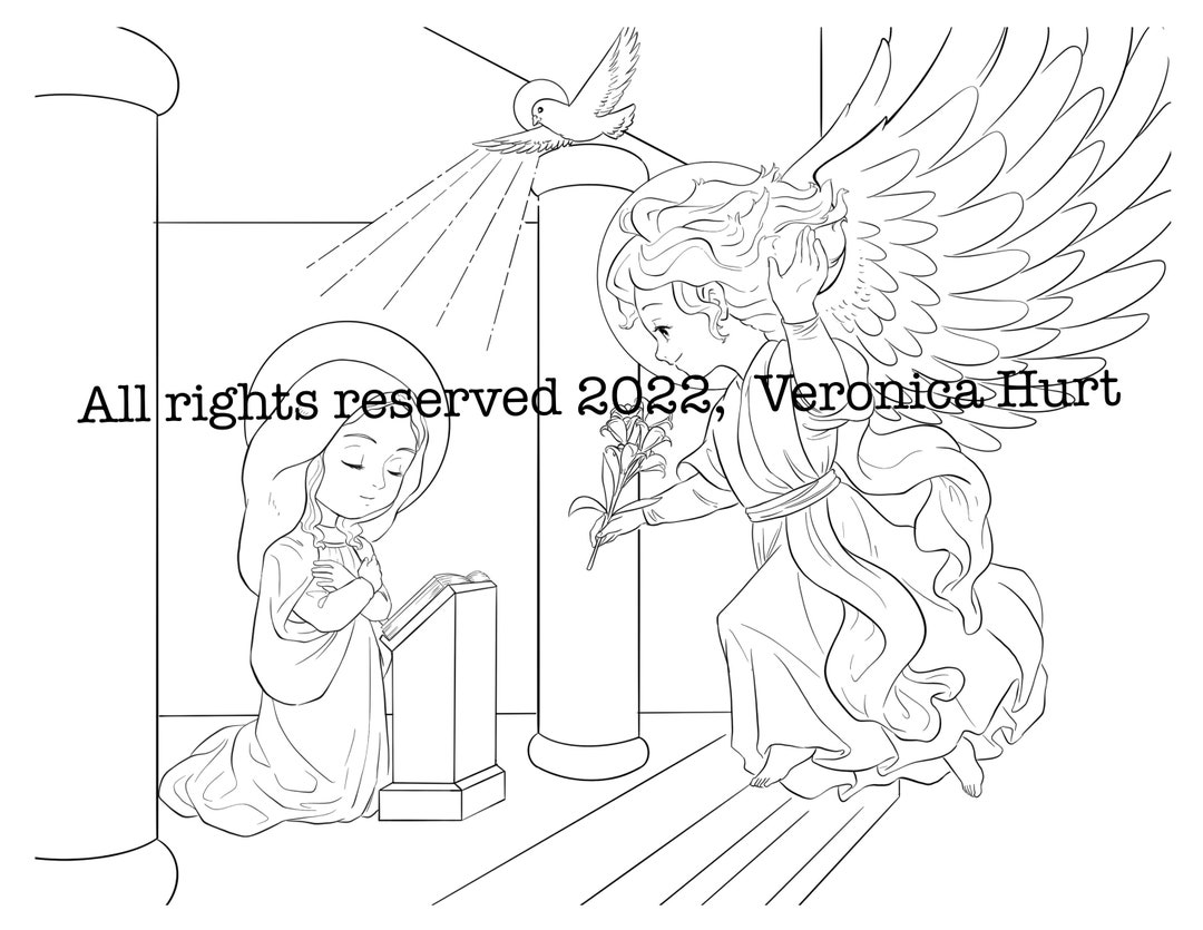 The Annunciation of the Lord Coloring Page for Kids and Adults - Etsy