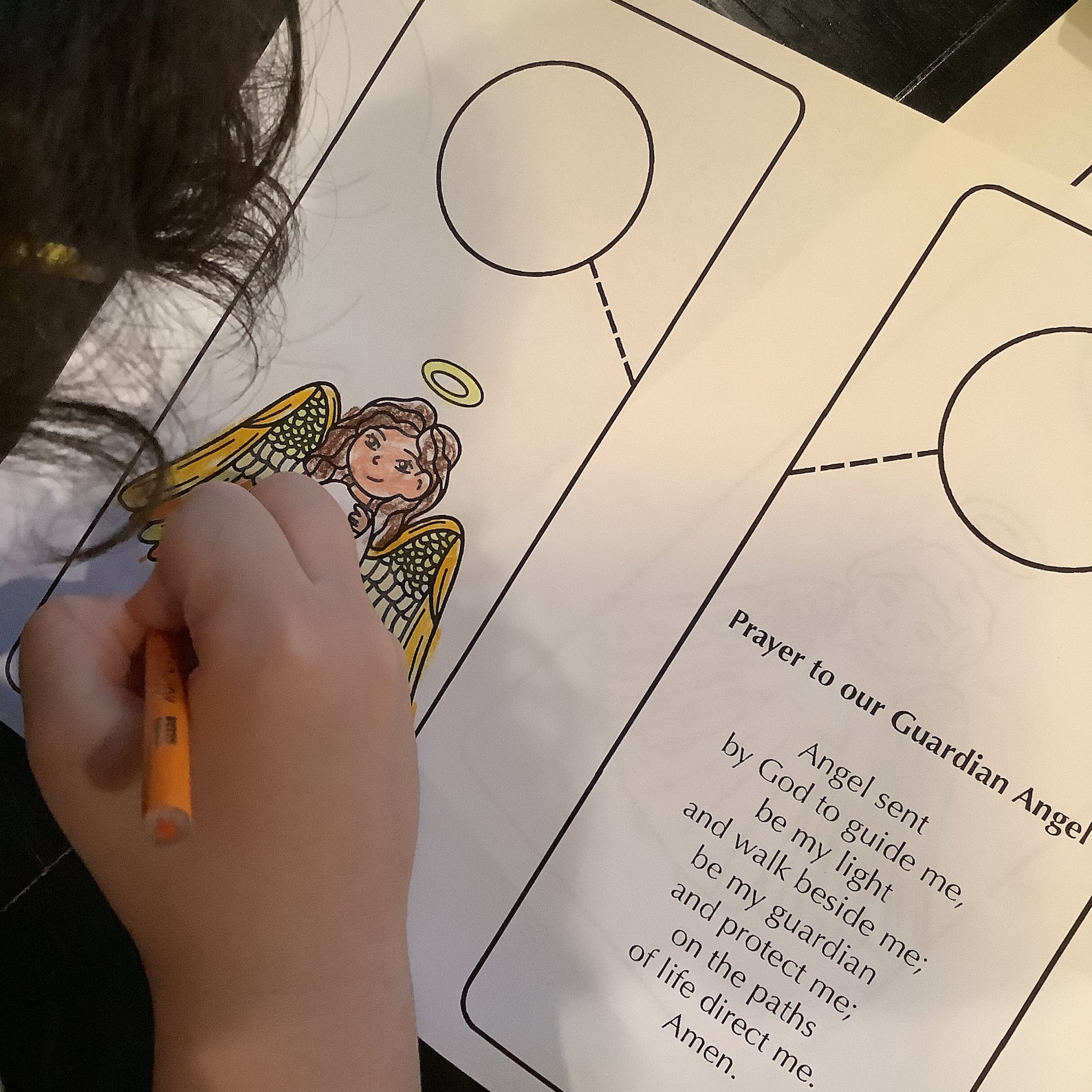 Catholic "angel of God" and "prayer to Our Guardian Angel" Door Hangers ...