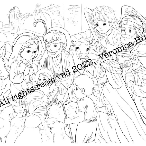 The Holy Family Catholic Coloring Page Kids and Adults - Etsy