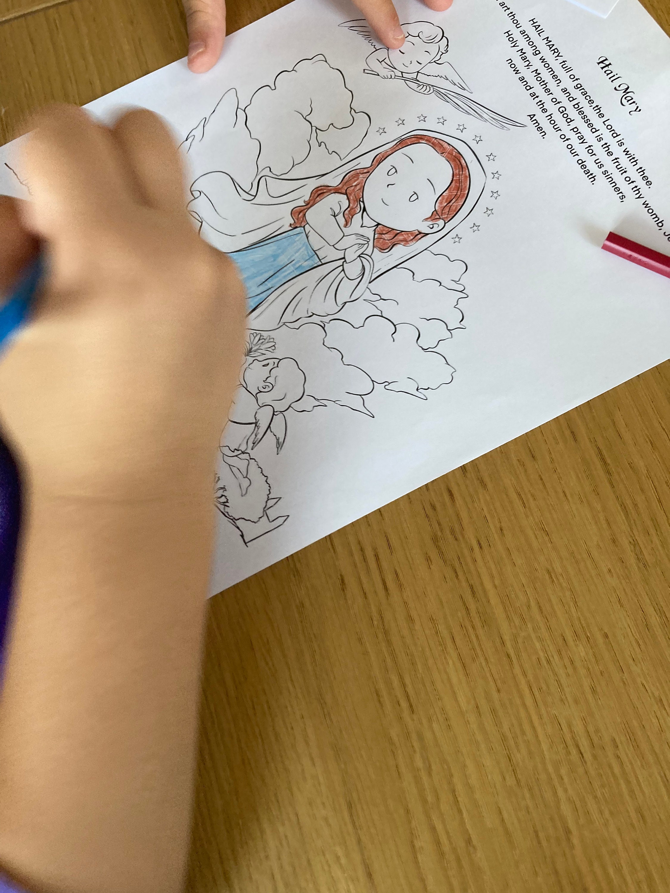 Hail Mary Prayer Learning Resource for Kids - Coloring Page Activity - Etsy