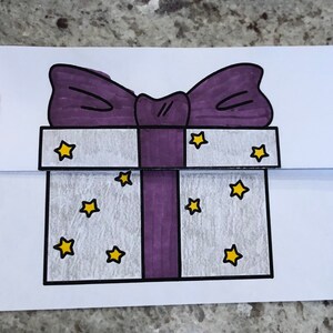Expandable Christmas Surprise Cards for Kids 5+ Coloring Page Craft ...