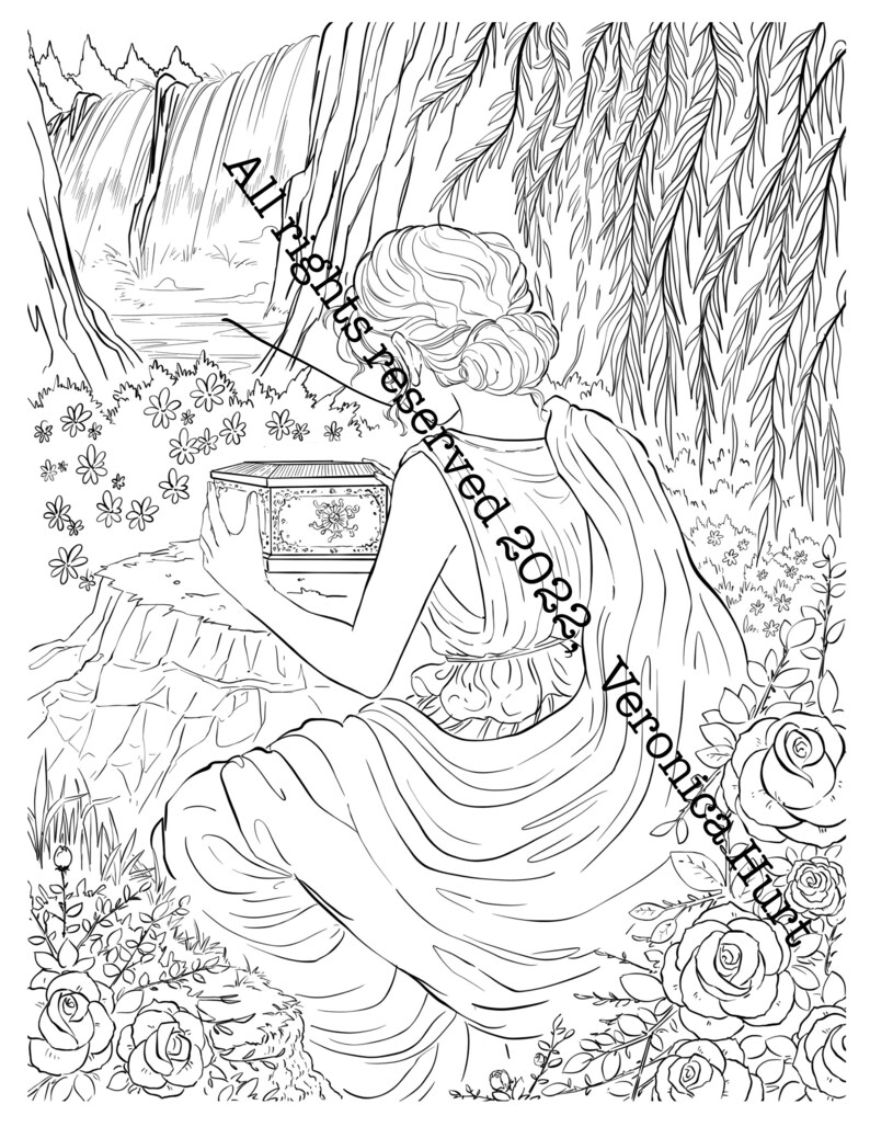 Pandoras Box Coloring Page Kids 6 and Adults - Etsy