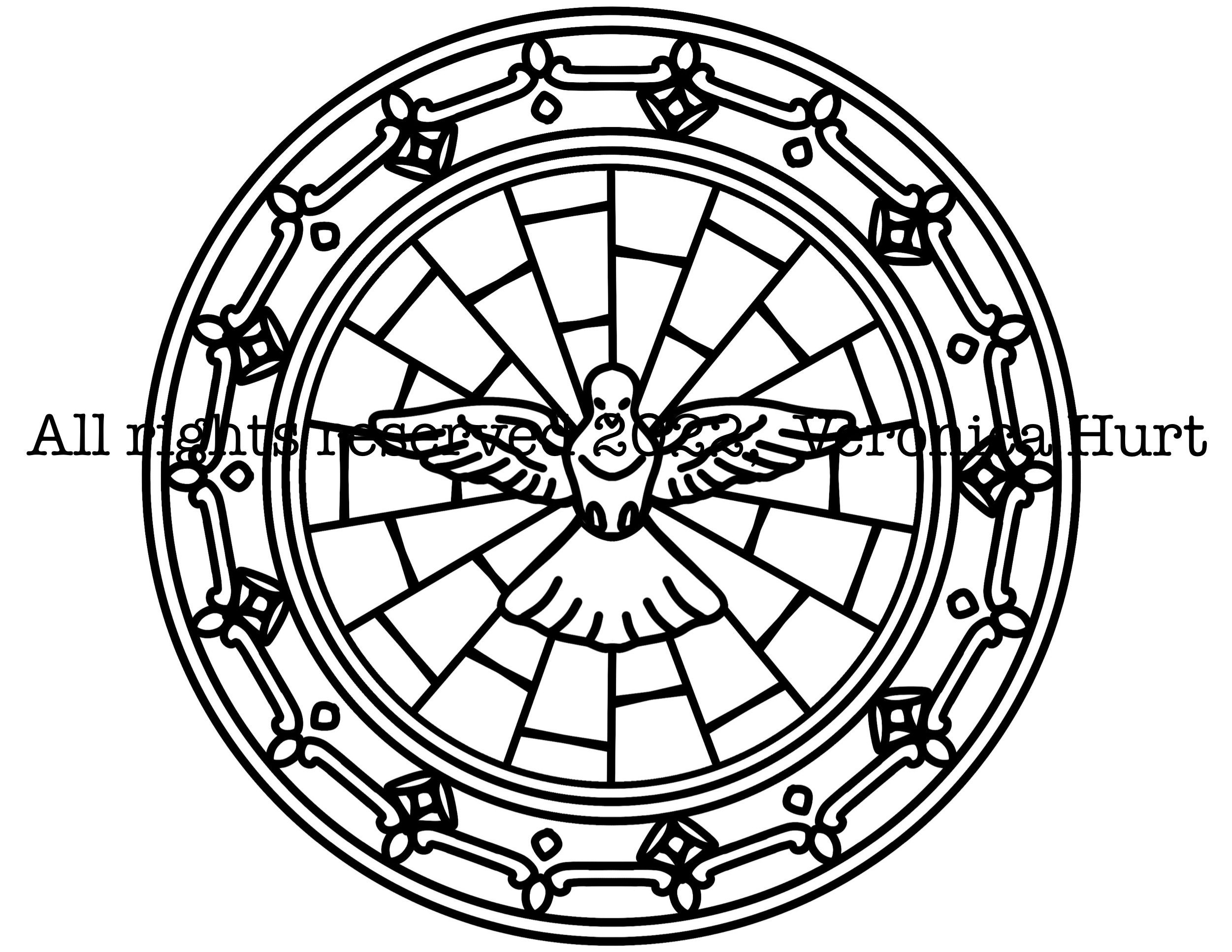 Christmas Nativity and Holy Spirit Stained Glass Catholic Coloring ...