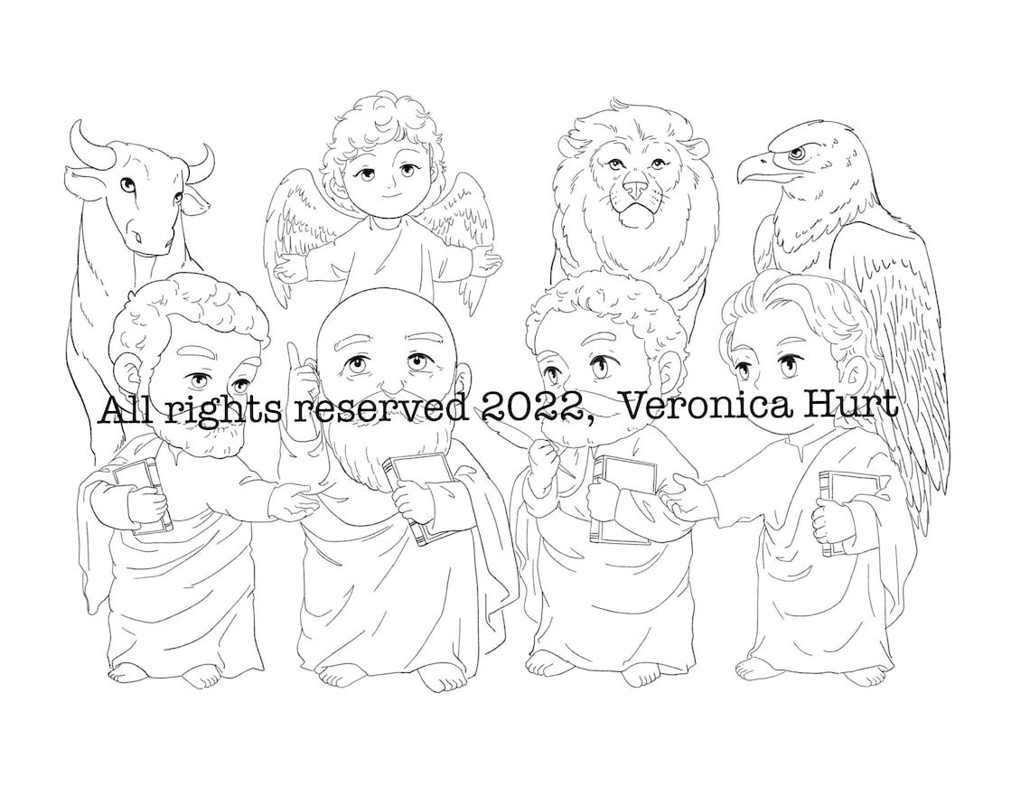 The Evangelists Coloring Page for Kids 6 and Adults Featuring St ...