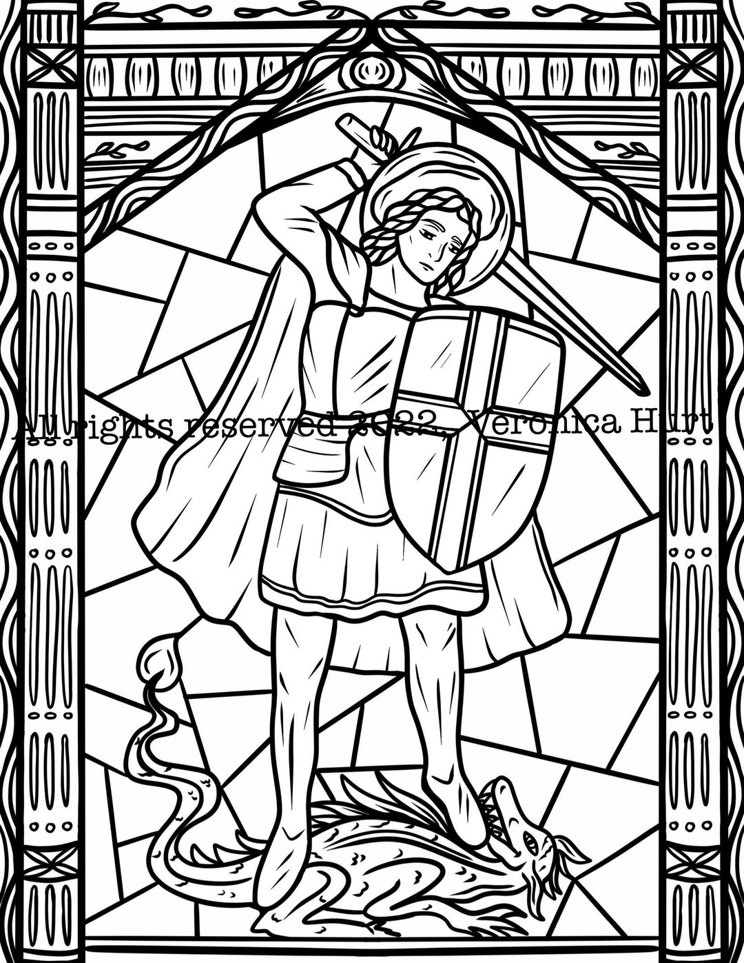 Saint George Coloring Page for Kids 6+ and Adults - Etsy
