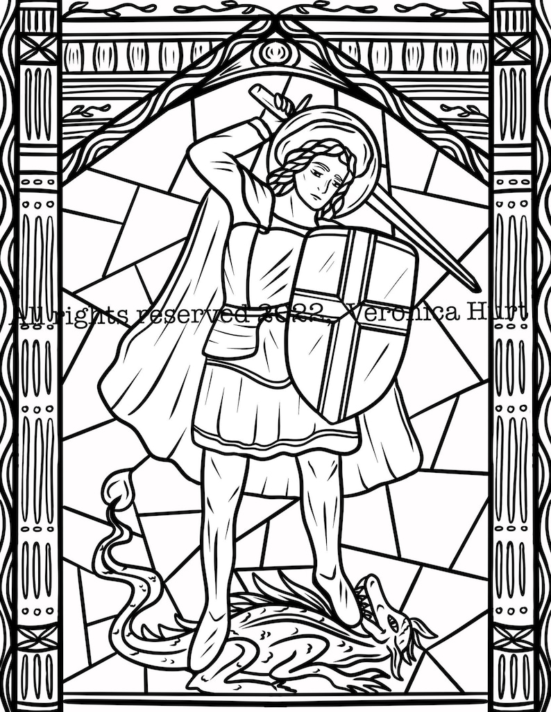 Saint George Coloring Page for Kids 6+ and Adults - Etsy
