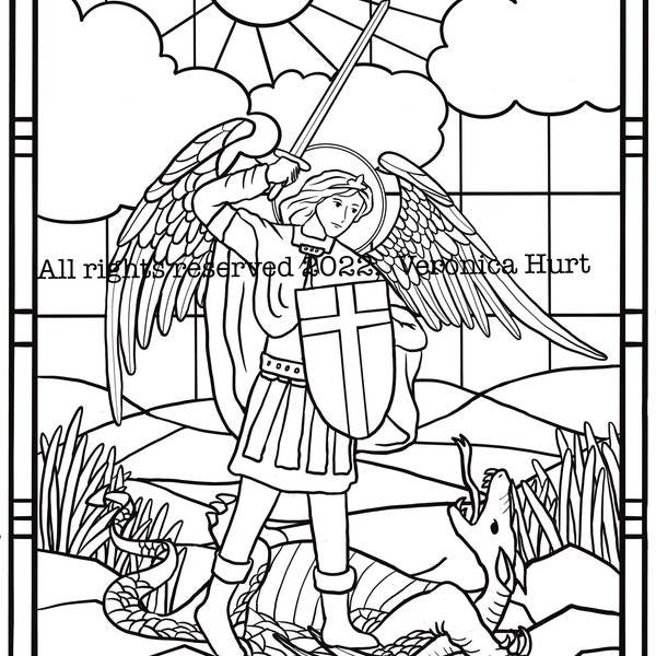 St Michael the Archangel Stained Glass - Etsy