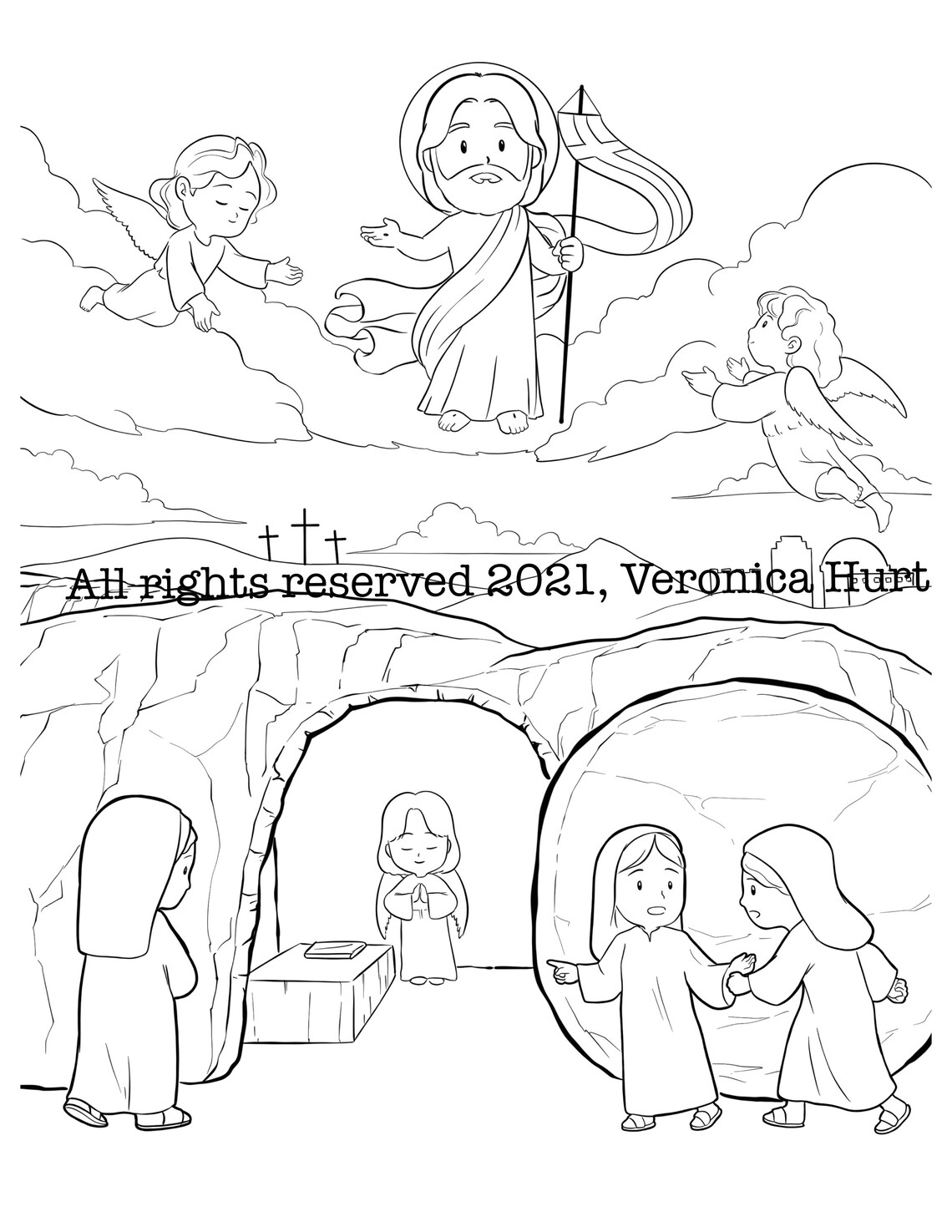 Easter Resurrection Coloring Page for Kids 6+ - Etsy Canada