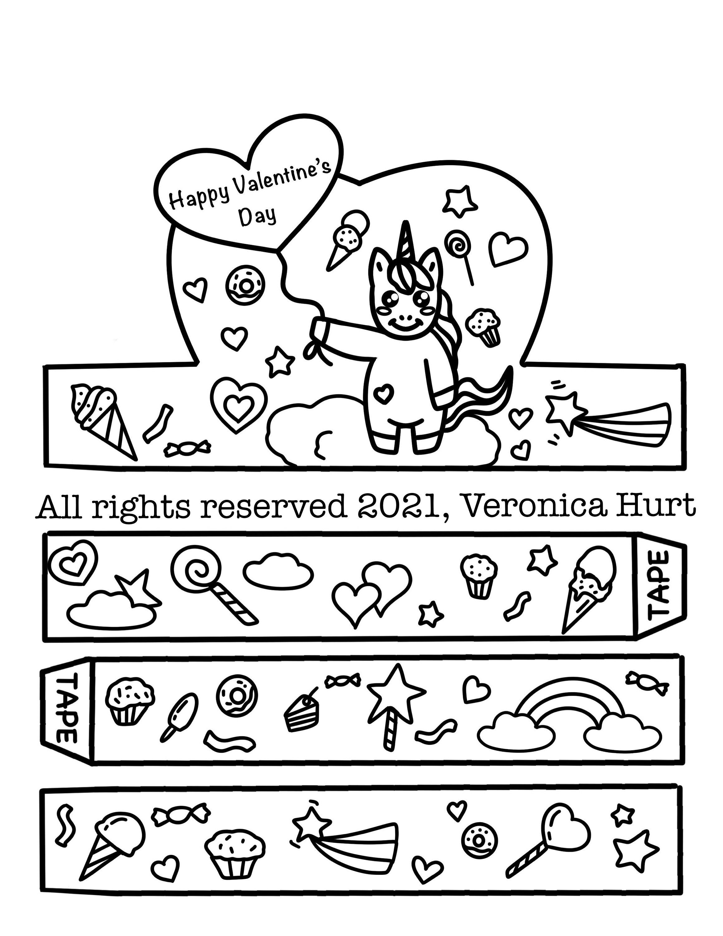 Valentine’s Day Unicorn Crown Coloring Craft 2-pack for Kids 5+ and ...