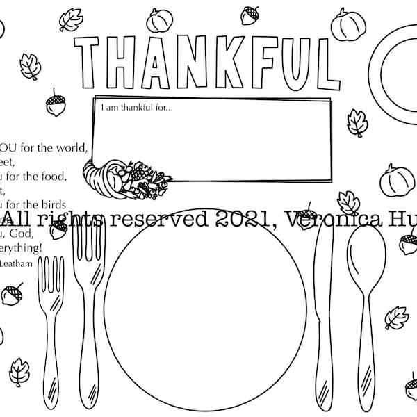 Thanksgiving Placemat - Etsy