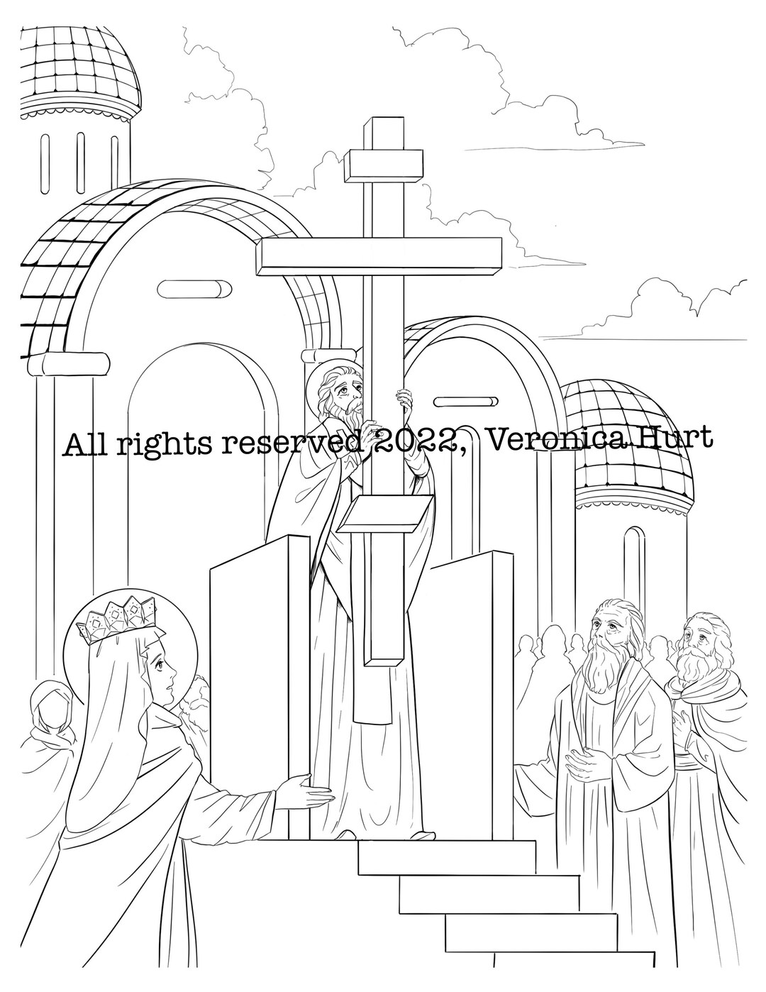 The Exaltation of the Cross Coloring Page for Kids and Adults - Etsy