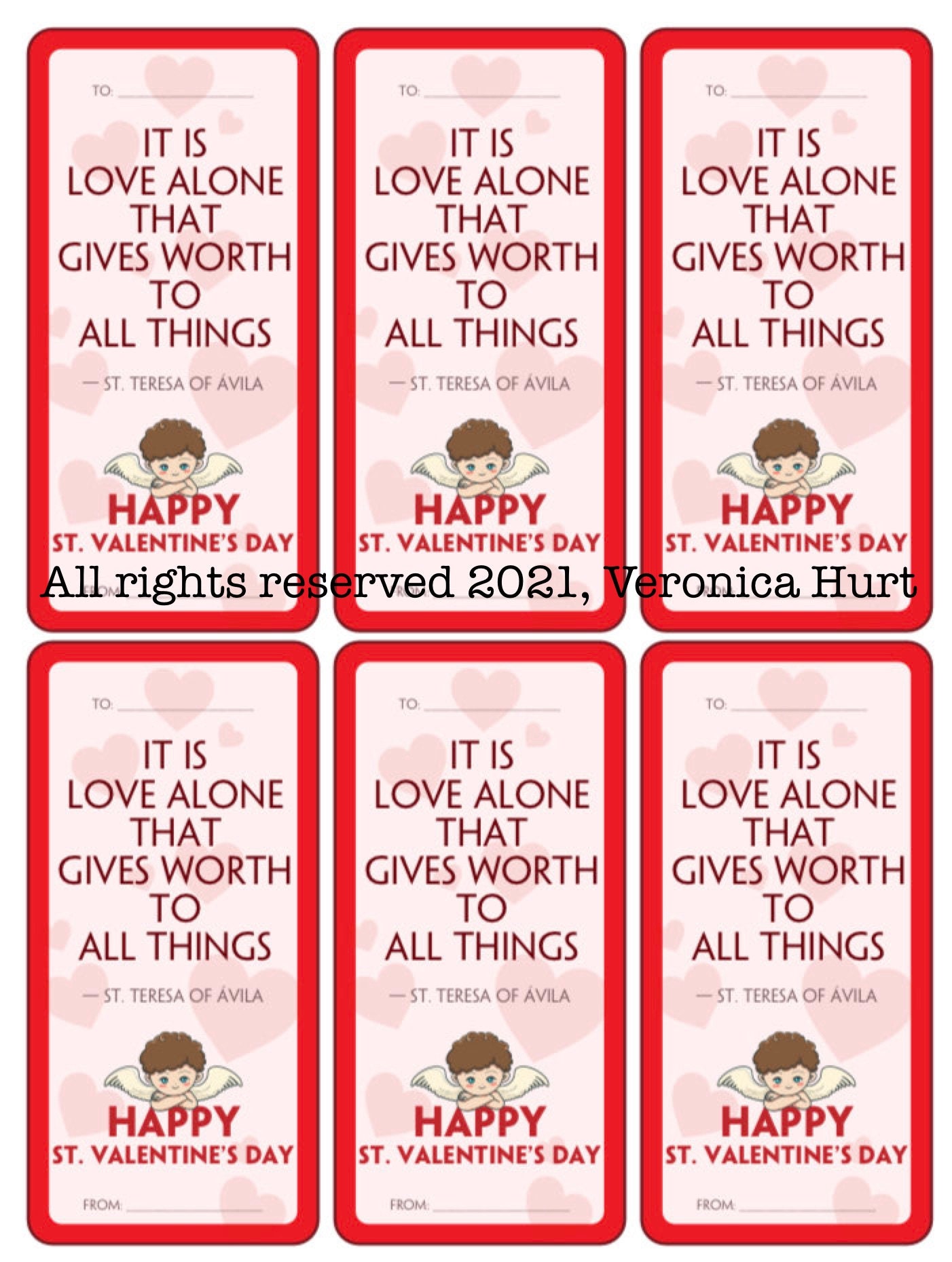 Catholic Valentine’s Day Gift Tags for Kids Classroom Valentine’s ...