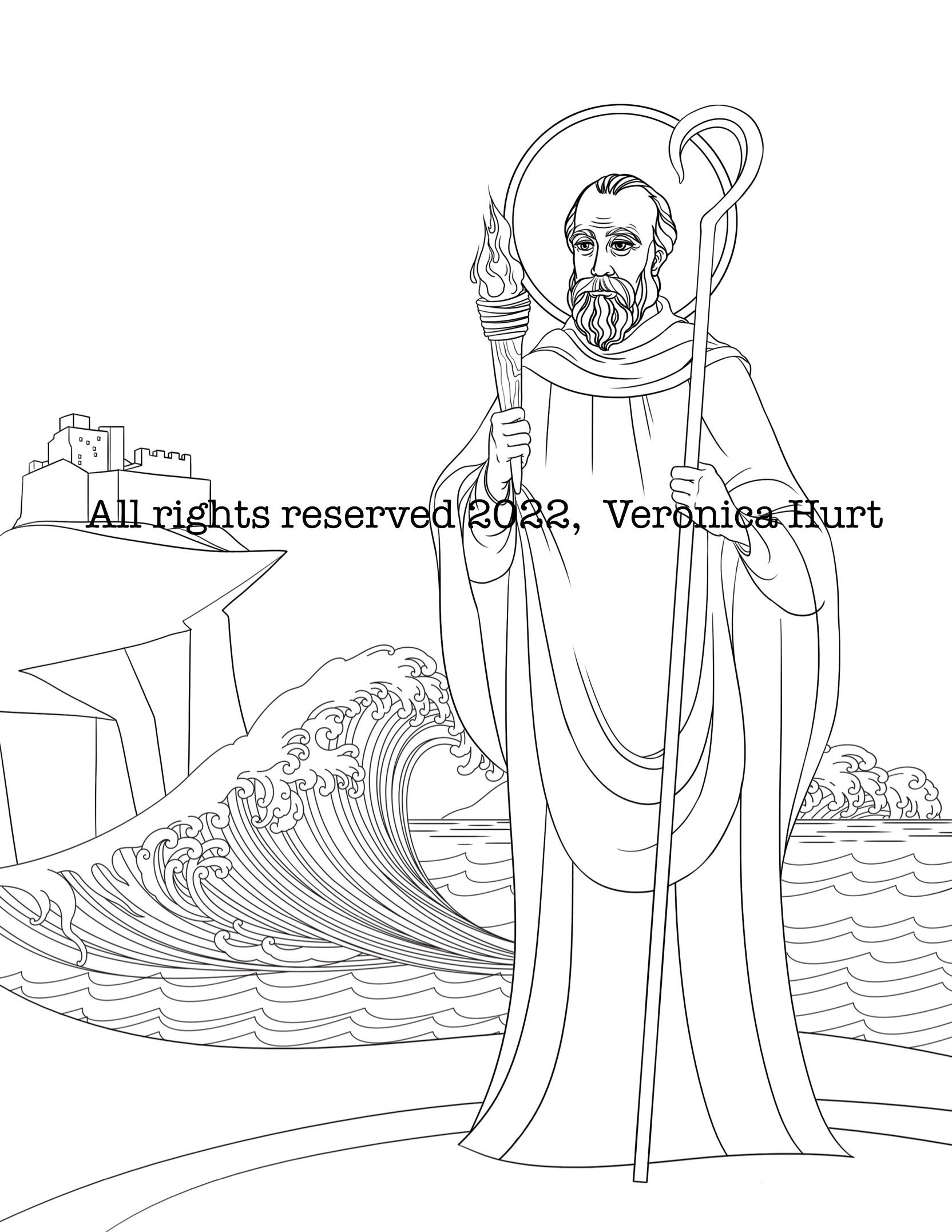 St Aidan of Lindisfarne Coloring Page for Kids 6+ and Adults - Etsy