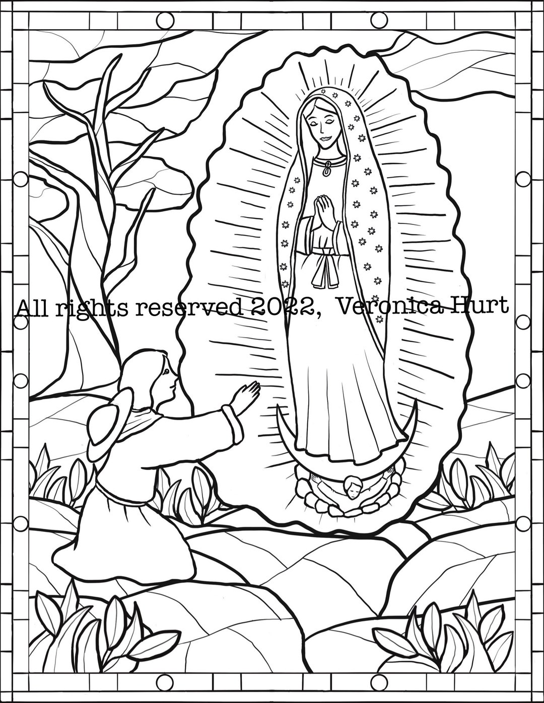 Saint Juan Diego and Our Lady of Guadalupe Coloring Page - December ...