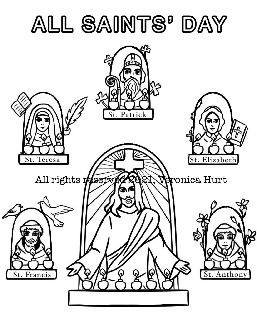 Catholic All Saints’ Day Coloring Poster Page for Kids 6+ and Adults - Etsy