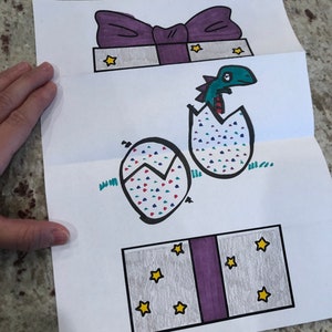 Expandable Christmas Surprise Cards for Kids 5+ Coloring Page Craft ...