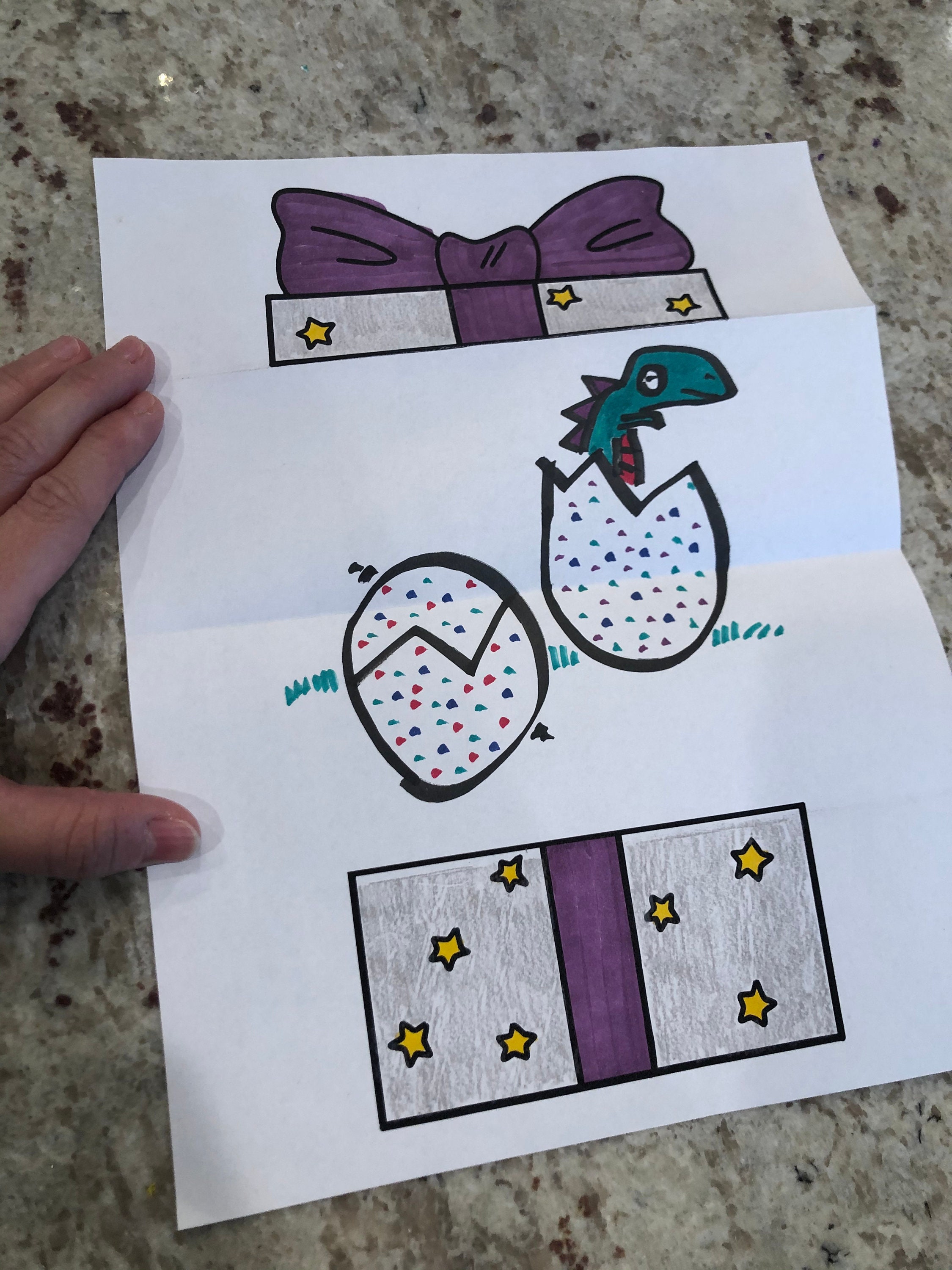 Expandable Christmas Surprise Cards for Kids 5+ Coloring Page Craft ...