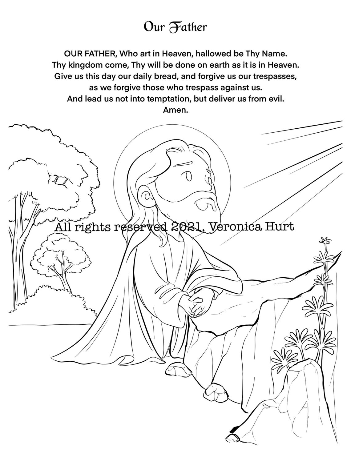 Our Father Prayer Learning Resource for Kids - Coloring Page Activity ...