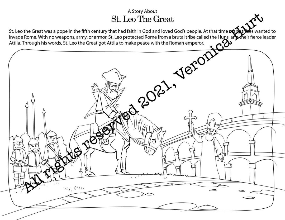 Catholic Saints Cartoon Stories 3-pack - Coloring Pages - St. Leo the ...