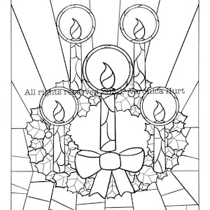 Stained Glass Advent Wreath 2-pack Catholic Christmas Coloring Activity ...