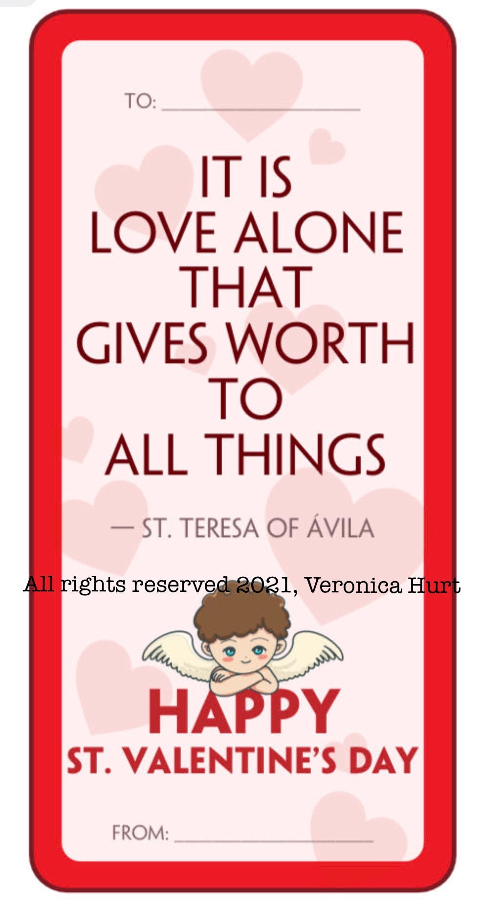 Catholic Valentine’s Day Gift Tags for Kids Classroom Valentine’s ...