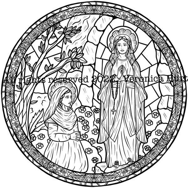 Our Lady of Lourdes Coloring Page, Saint Bernadette Coloring Page for ...