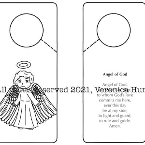 Catholic "angel of God" and "prayer to Our Guardian Angel" Door Hangers ...