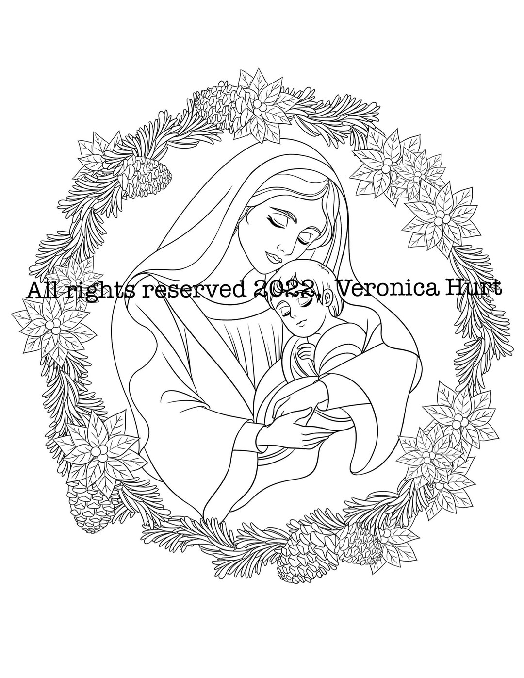 Catholic Christmas Wreath Baby Jesus and Blessed Mother Mary - for Kids ...