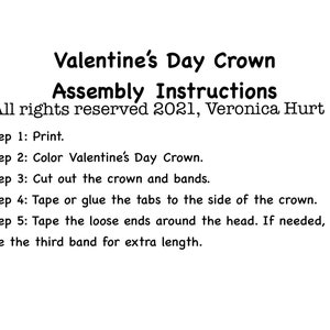 Valentine’s Day Crown Coloring Craft for Kids 5+ and Adults - Etsy