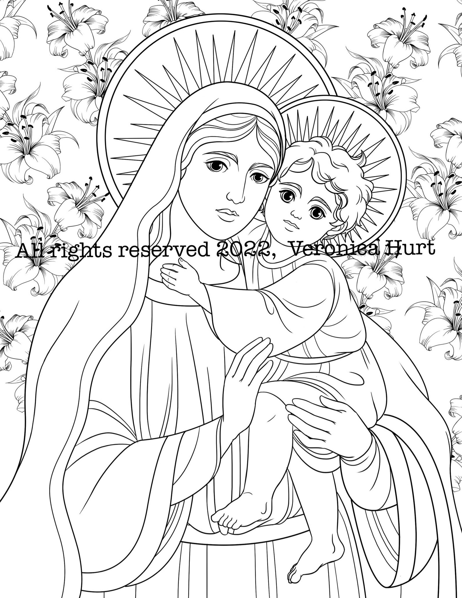 Solemnity of Mary, Mother of God Coloring Page - Saint Mary Coloring ...