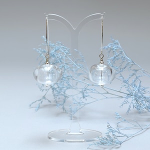 Transparent Glass Earrings, Clear Glass Earrings, Long Glass Earrings ...