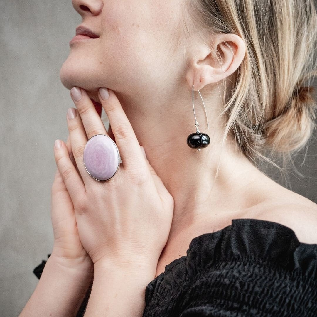 Light Pink Ring, Pink Glass Ring, Pastel Pink Ring, Large Statement ...