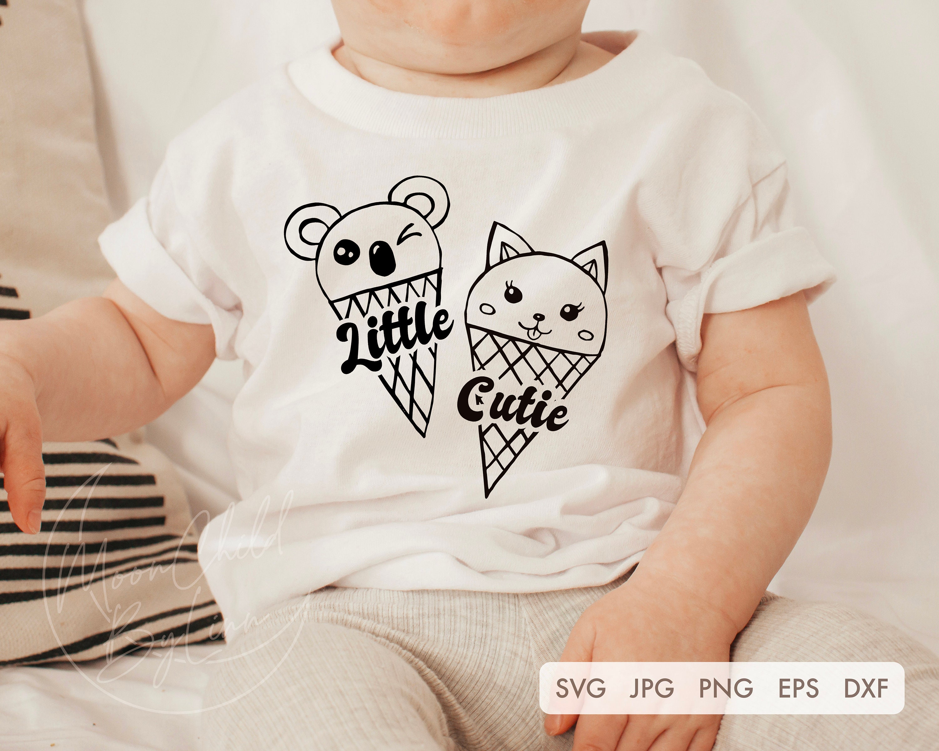 Little Cutie Ice Cream Cone Svg, Cat Svg, Cute Onesie SVG, Kids Cat T-shirt Svg, Baby Koala ...