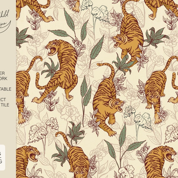 Repeat Tiger Pattern - Etsy