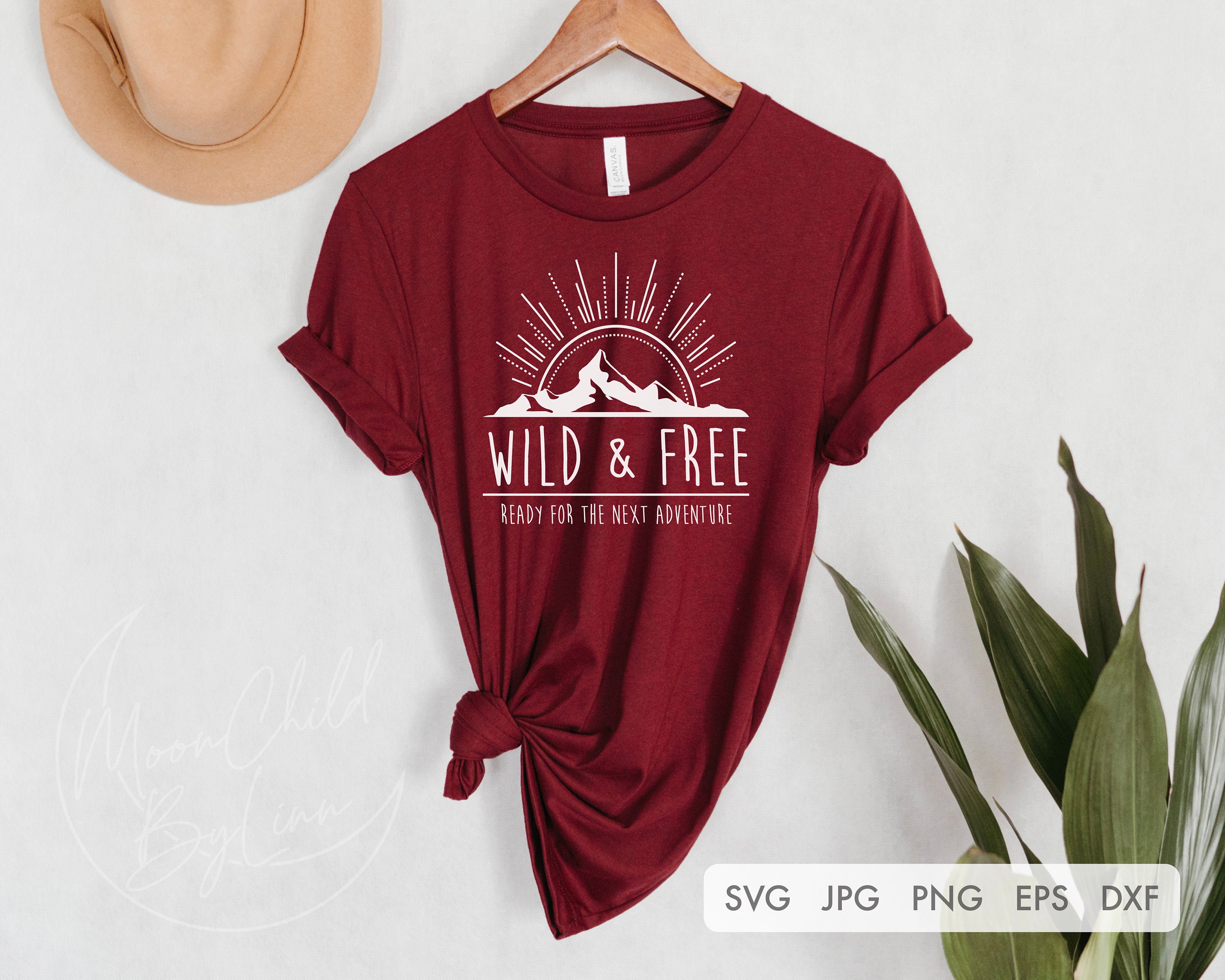 WILD and FREE SVG, Wild and Free Design, Hiking Svg, Mountain Svg ...