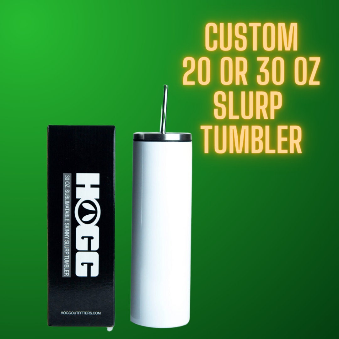 Custom Slurp Tumbler With Metal Straw. 20 or 30 Oz Sublimation Tumbler ...