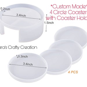 Custom Made Circle Coasters Set of 4 With Holder - Etsy