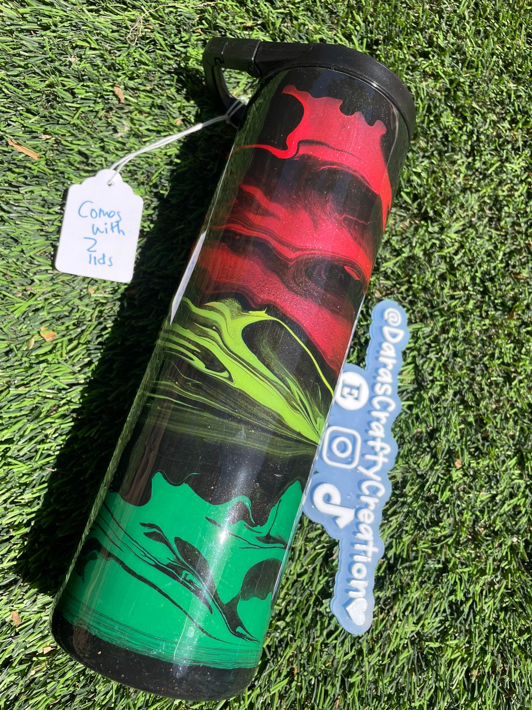 RTS 30 Oz Black Green Yellow and Red Swirl African Inspired Duo Tumbler ...