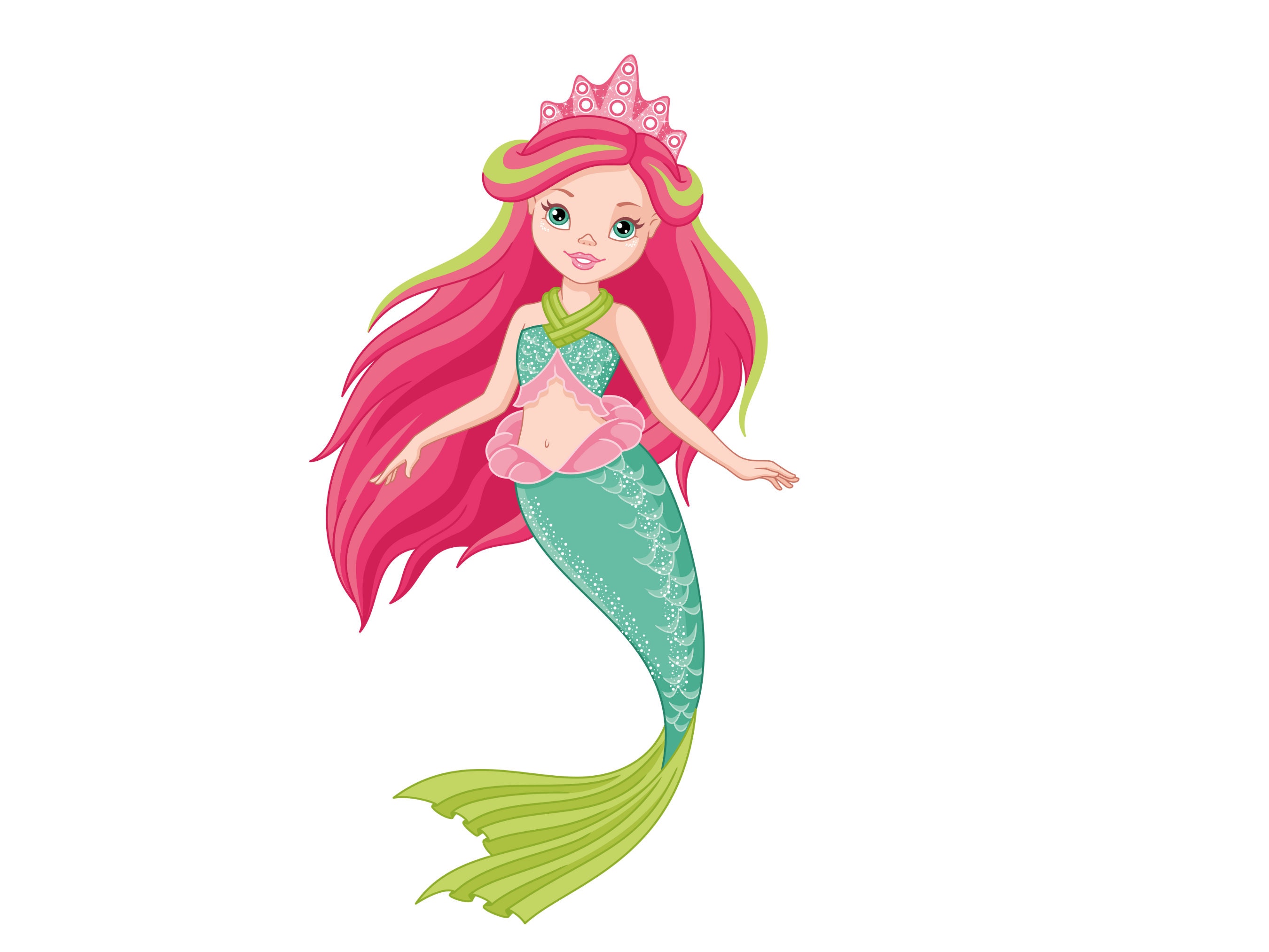 MERMAID CLIPART BUNDLE, Mermaid Png, Mermaid Clipart, Watercolor Cute ...