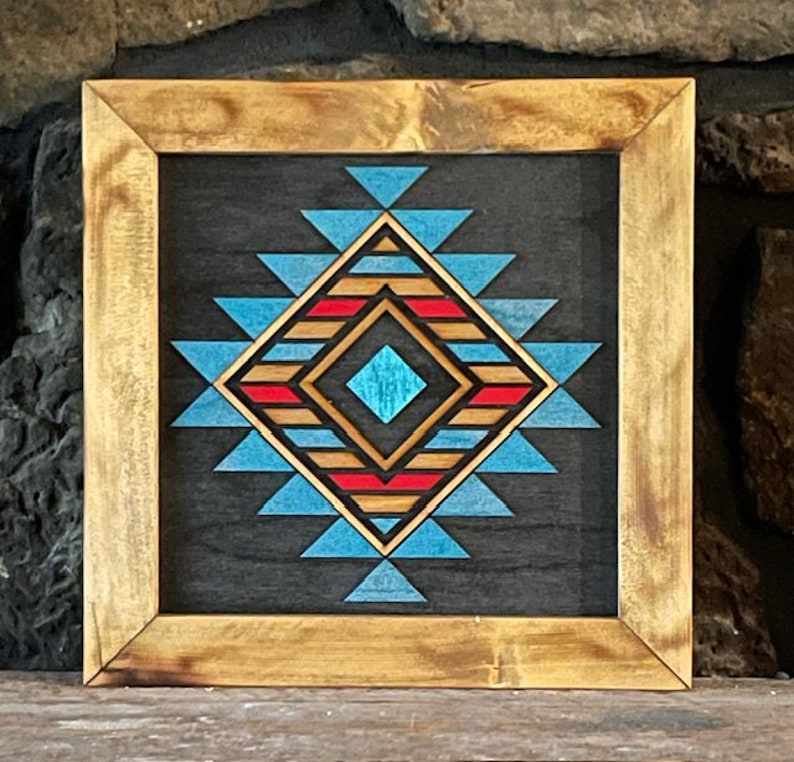 Aztec Western Decor, Western Sign, Aztec Wood Wall Hanging, Rustic Wall ...