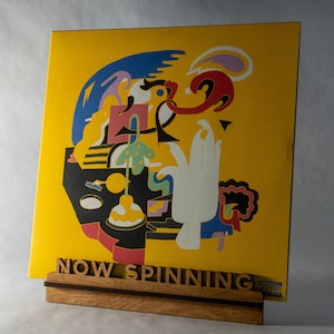 Now Spinning Vinyl Record Stand | LP | Wooden Tabletop Record Display ...
