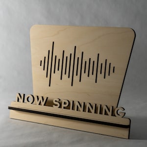 Now Spinning Vinyl Record Stand | LP | Wooden Tabletop Record Display ...
