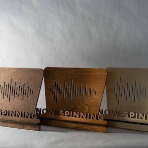 Now Spinning Vinyl Record Stand | LP | Wooden Tabletop Record Display ...