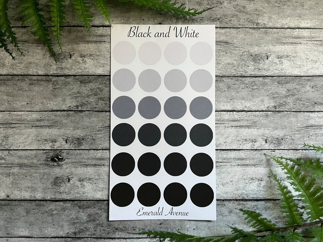 Matte Minimalist Black and White Circle Sticker Sheet for Journaling ...