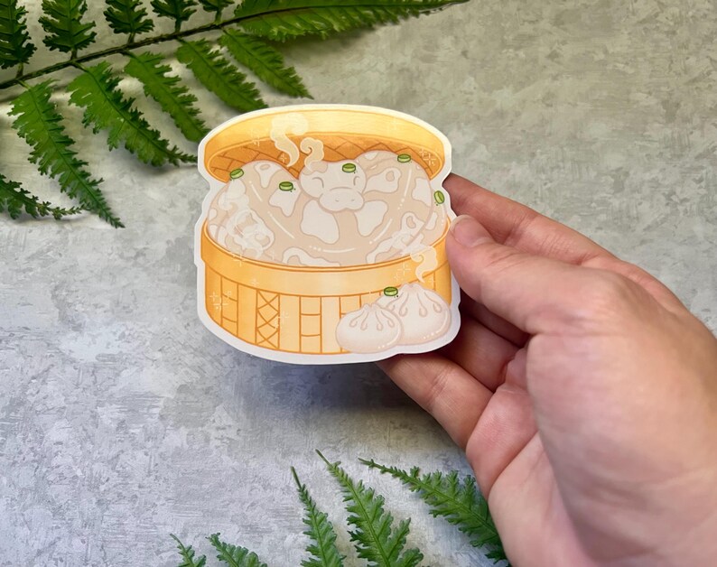 Kawaii Steamed Dumpling Snake Sticker, Cute Ball Python Bao Bun Food ...